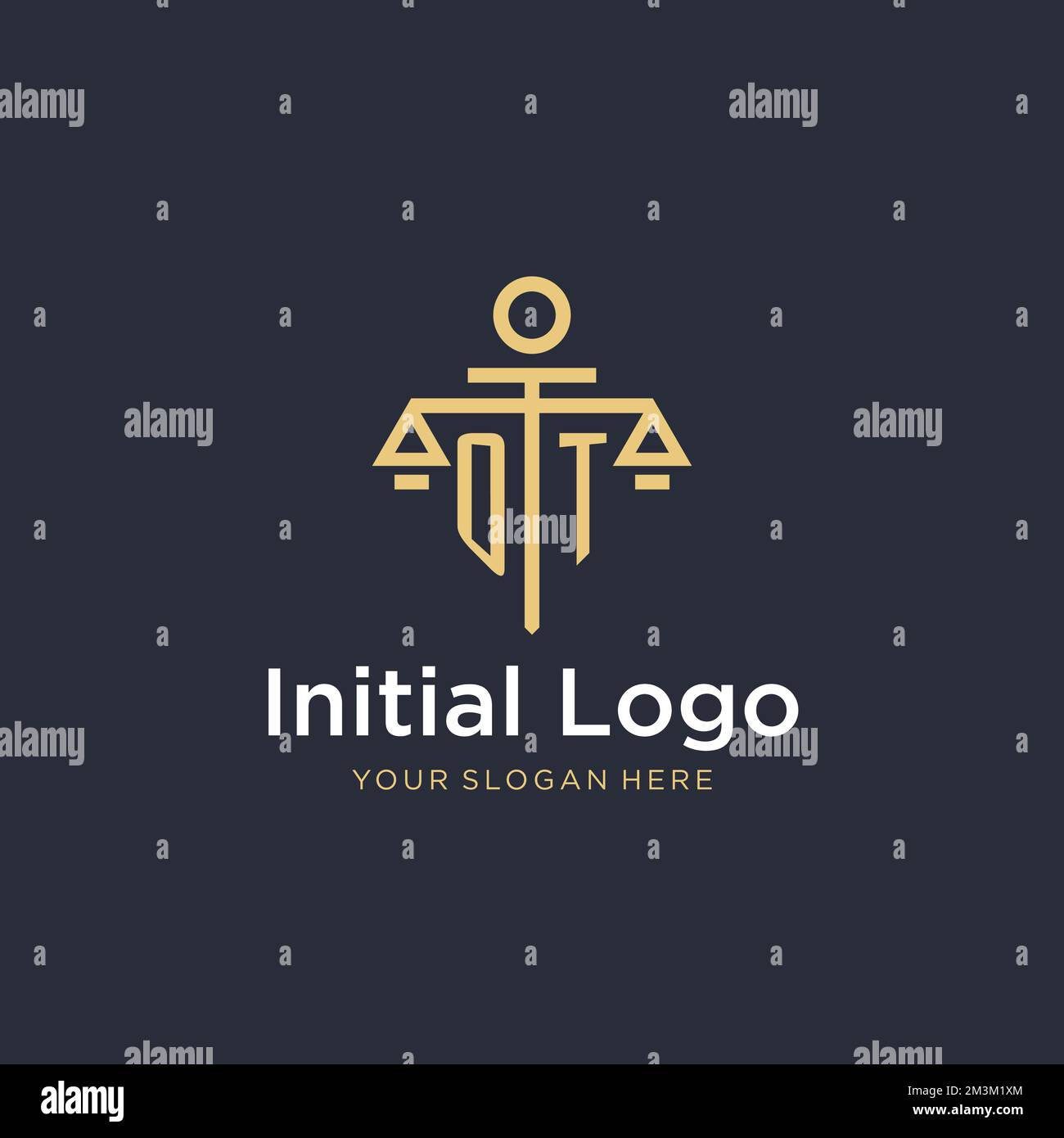 OT initial monogram logo with scale and pillar style design ideas Stock ...