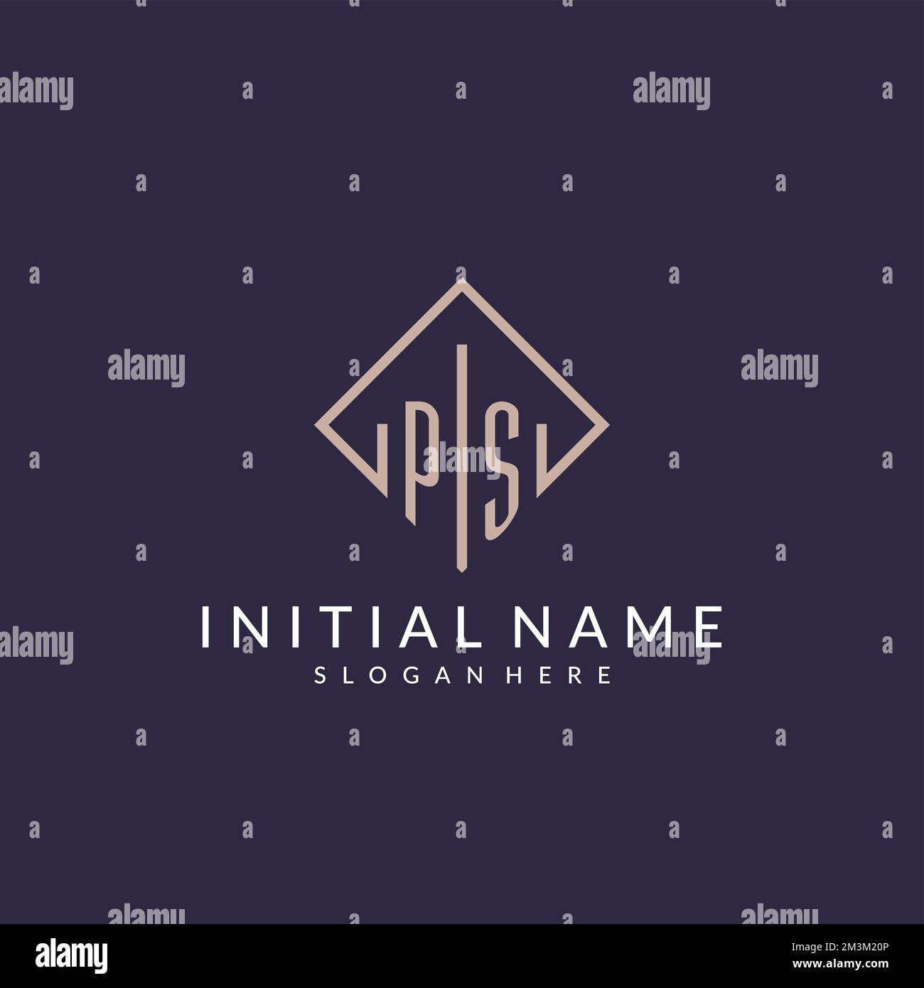 PS initial monogram logo with rectangle style design ideas Stock Vector ...