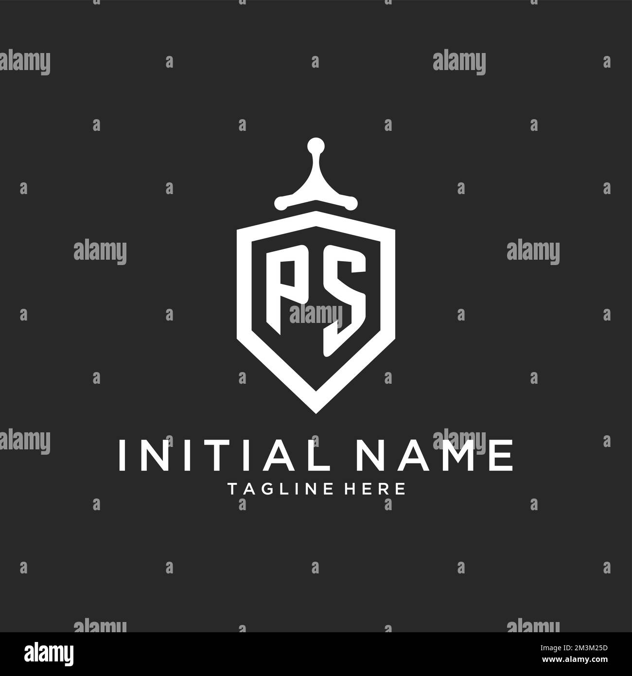PS monogram logo initial with shield guard shape design ideas Stock Vector Image & Art - Alamy