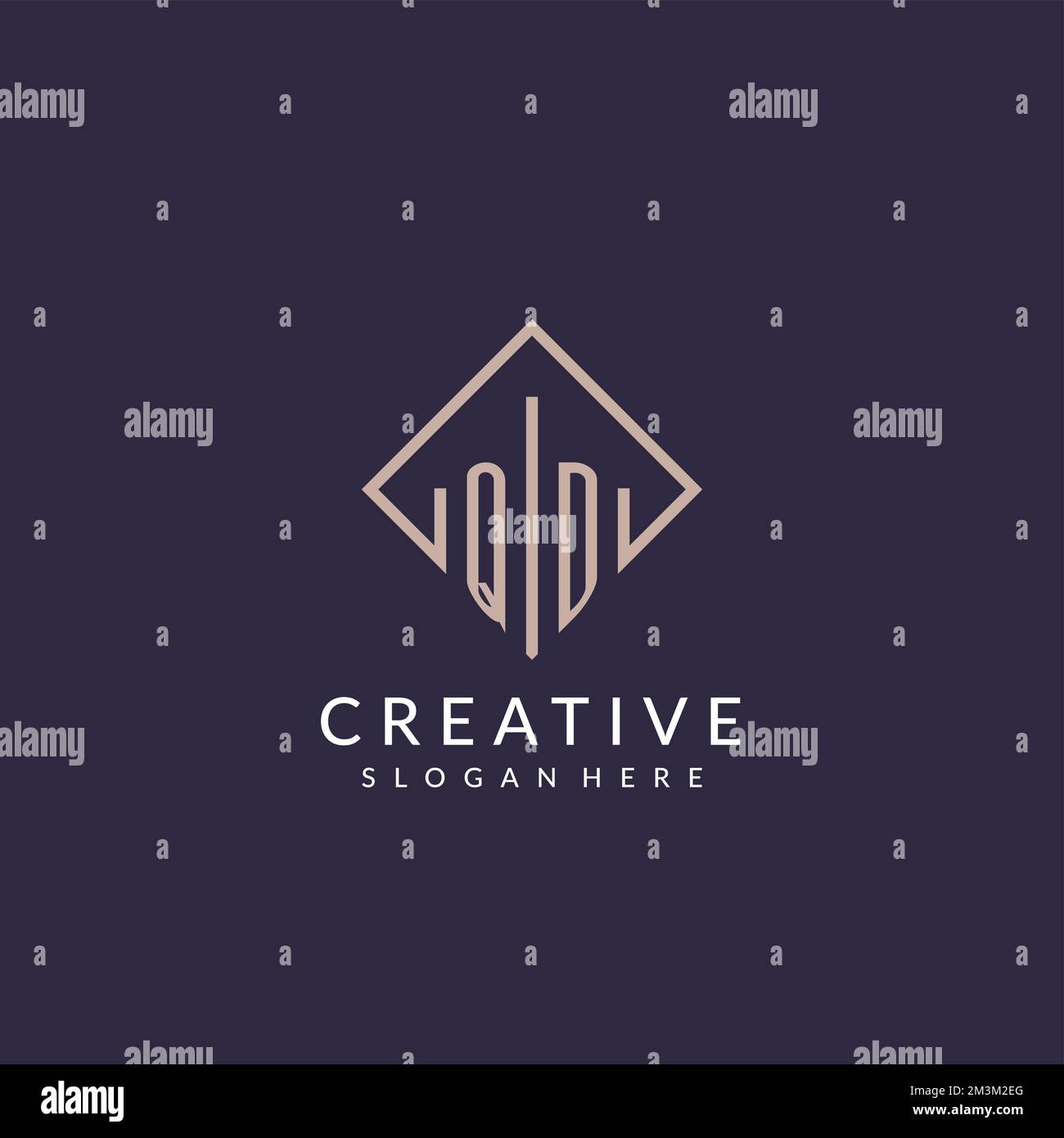 QD initial monogram logo with rectangle style design ideas Stock Vector ...