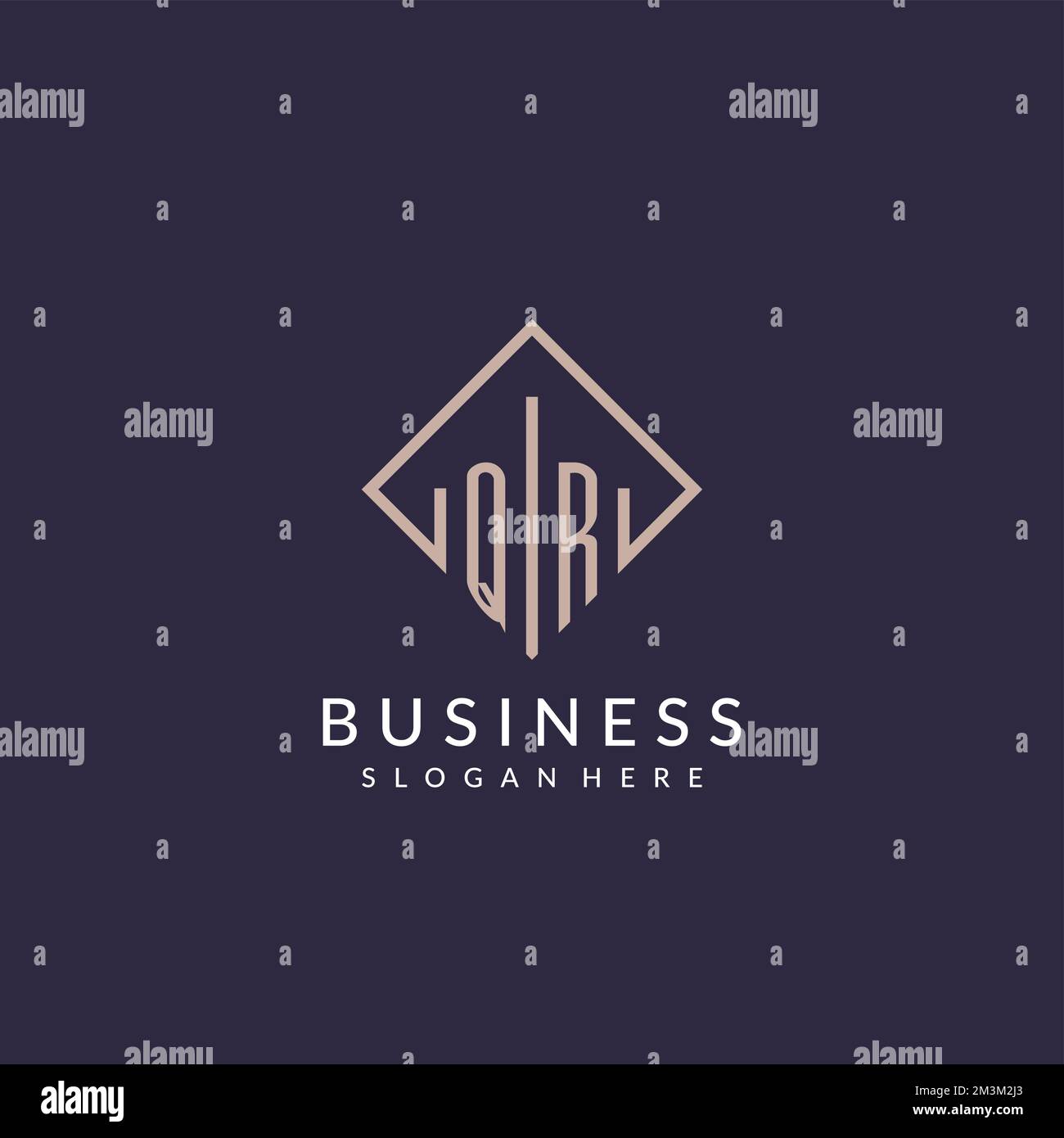 QR initial monogram logo with rectangle style design ideas Stock Vector ...