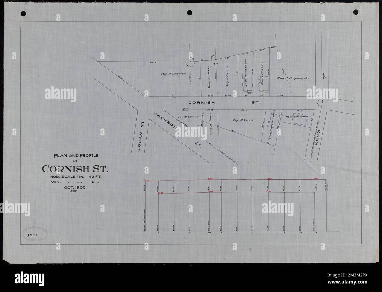 Plan and profile of Cornish St. , Streets. Lawrence Stock Photo - Alamy