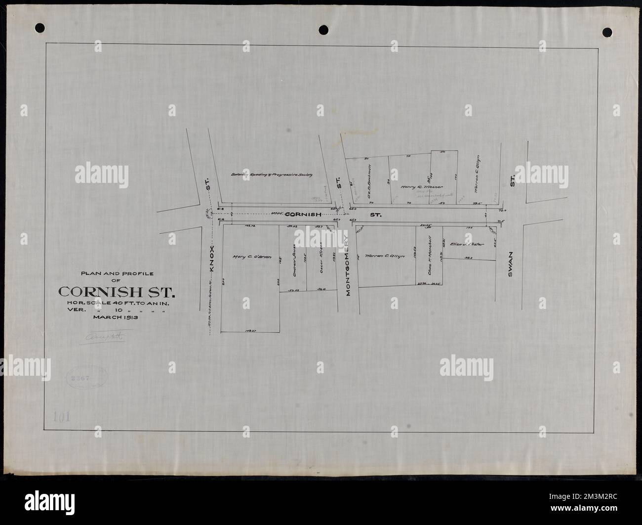 Plan and profile of Cornish St. , Streets. Lawrence Stock Photo - Alamy