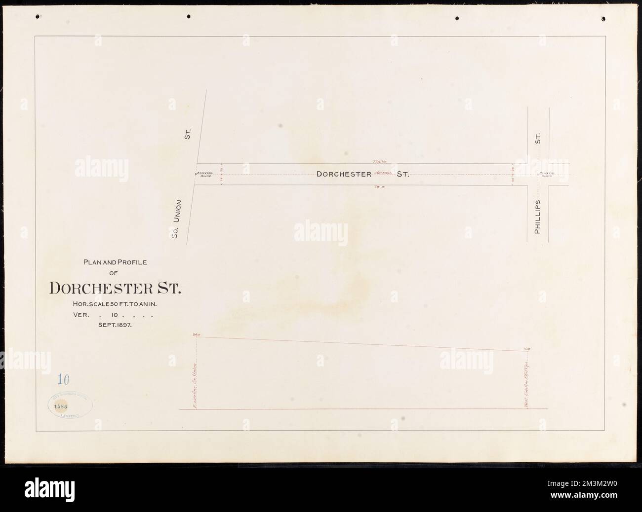 Plan and profile of Dorchester St. , Streets. Lawrence Stock Photo - Alamy