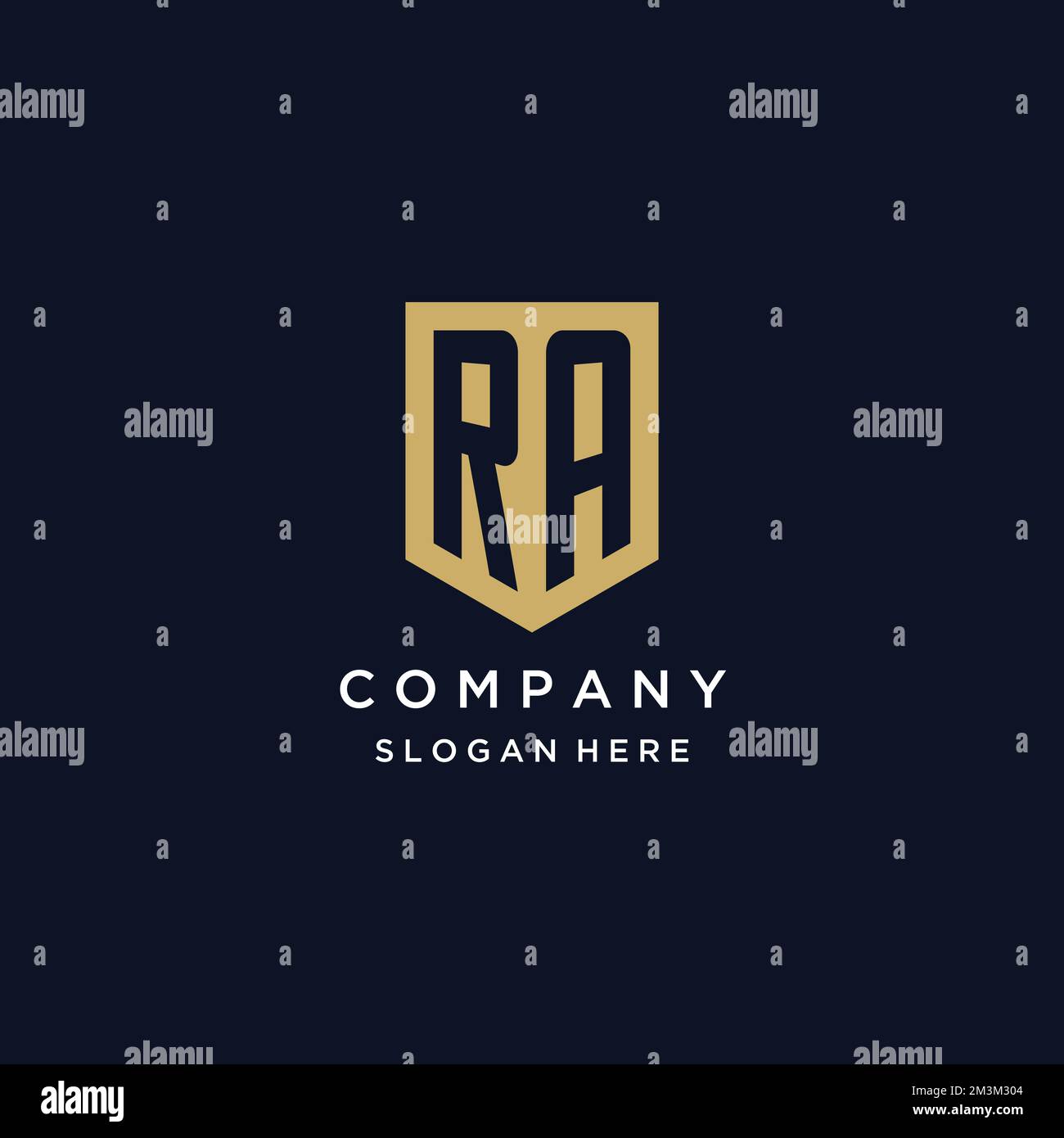 RA monogram initials logo design with shield icon template Stock Vector ...