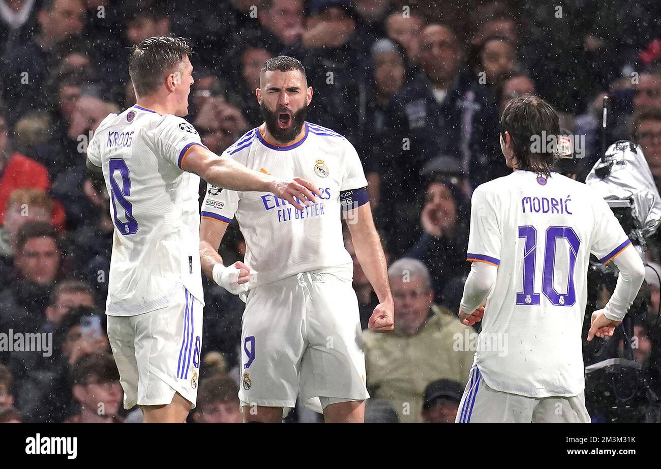 File photo dated 06-04-2022 of Karim Benzema celebrating against ...