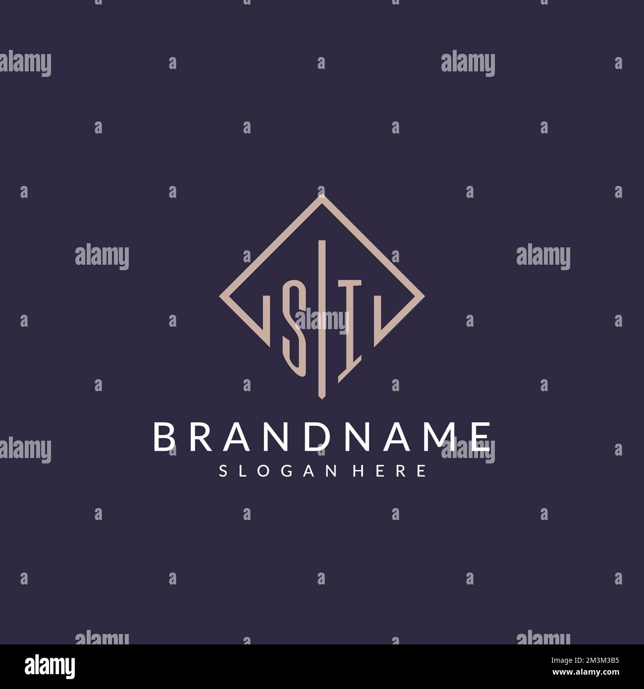 SI initial monogram logo with rectangle style design ideas Stock Vector ...