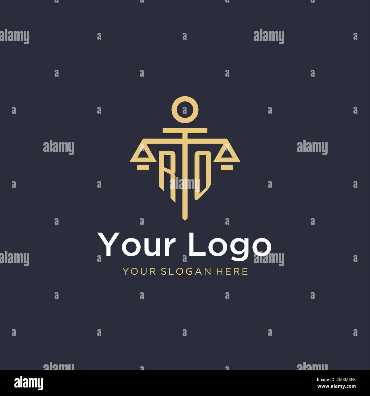 RO initial monogram logo with scale and pillar style design ideas Stock ...