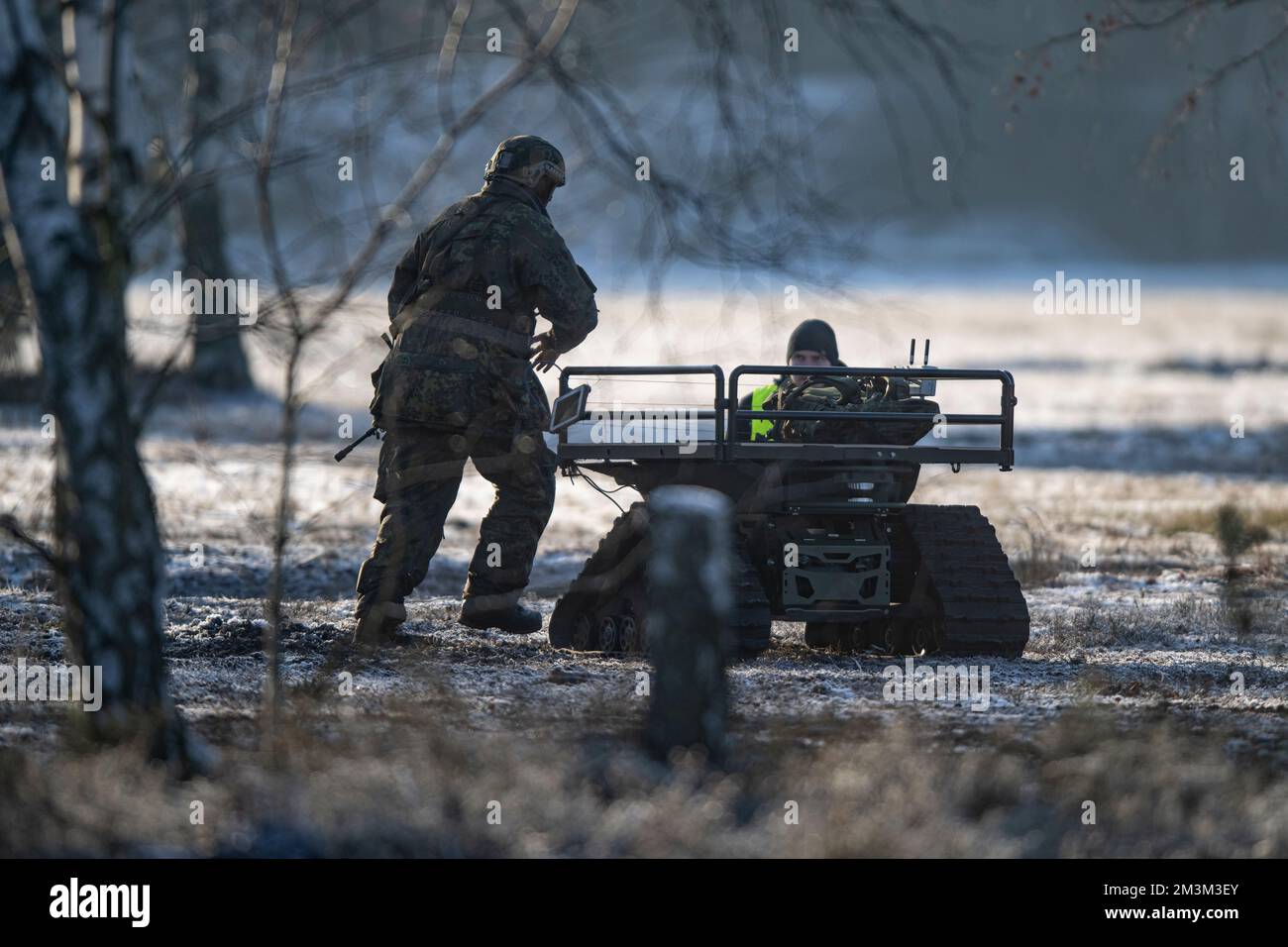 15 December 2022, Brandenburg, Brück: A UGV (Unmanned Ground Vehicle ...