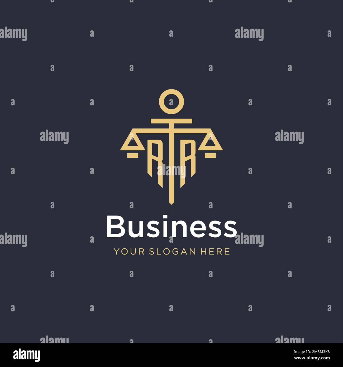 RR initial monogram logo with scale and pillar style design ideas Stock ...