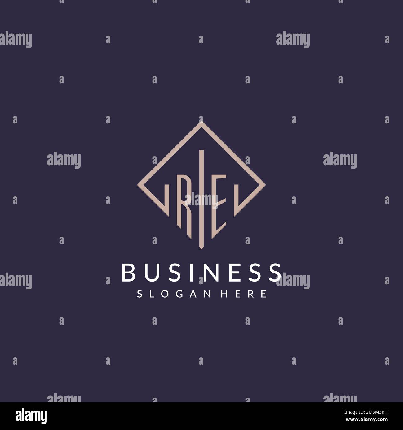 RE initial monogram logo with rectangle style design ideas Stock Vector ...