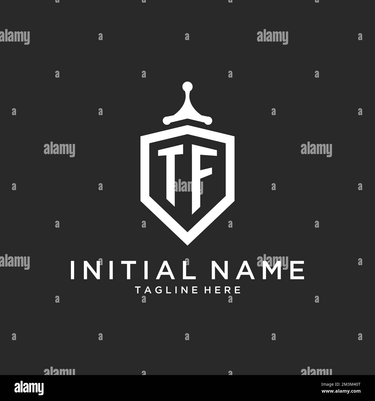 TF monogram logo initial with shield guard shape design ideas Stock ...