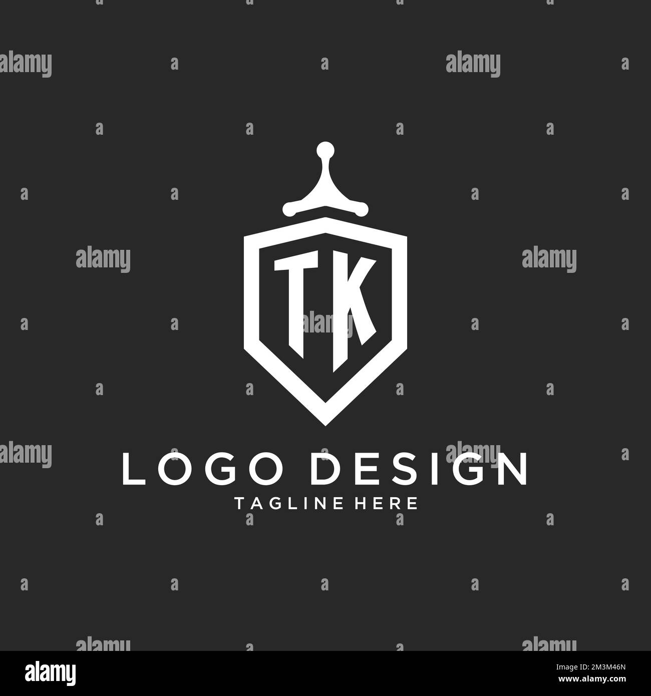 TK monogram logo initial with shield guard shape design ideas Stock Vector Image & Art - Alamy