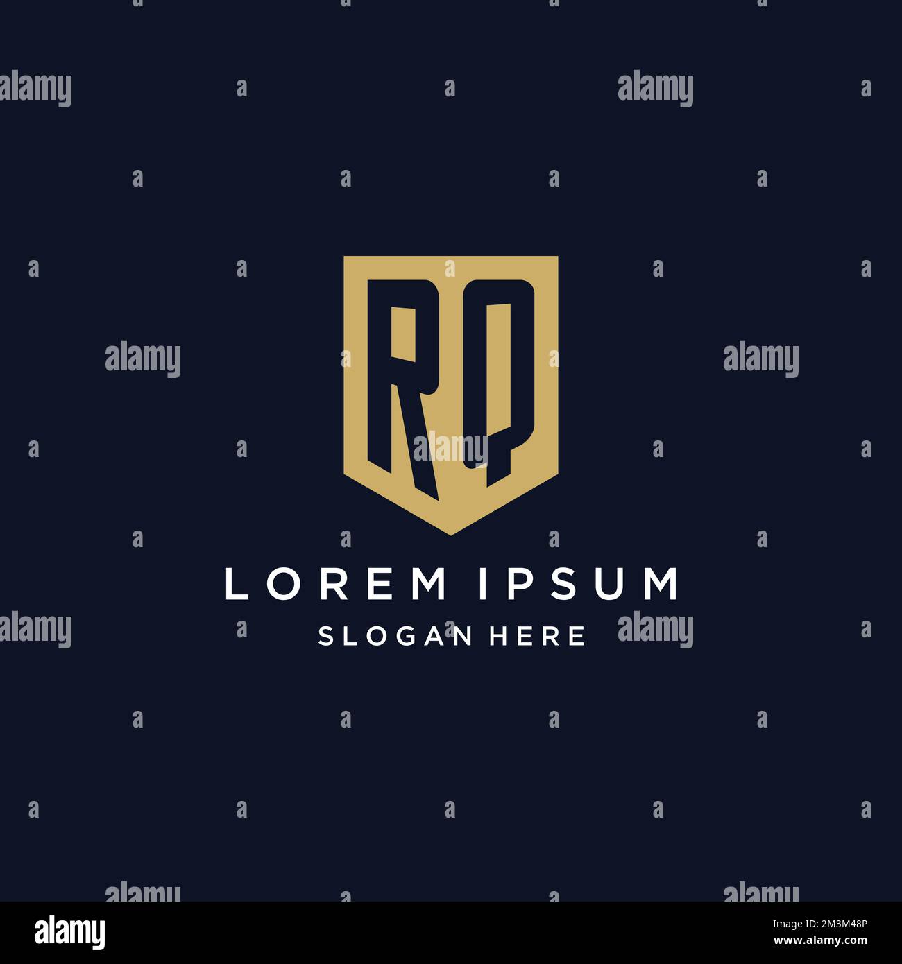 RQ monogram initials logo design with shield icon template Stock Vector ...