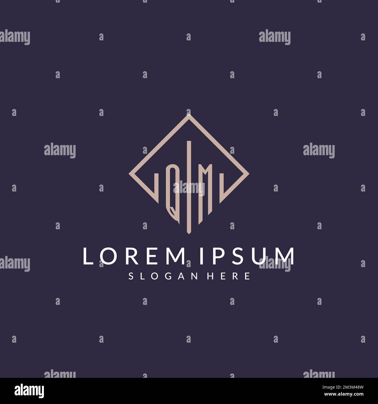 QM initial monogram logo with rectangle style design ideas Stock Vector ...