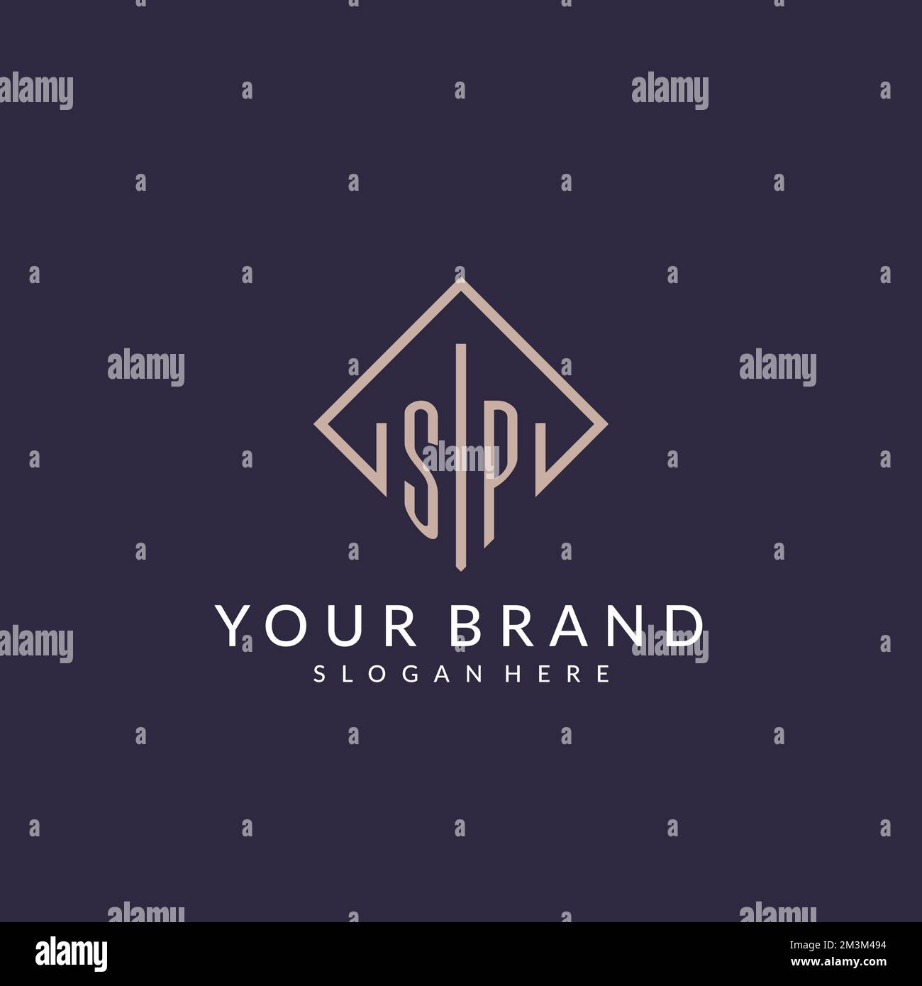 SP initial monogram logo with rectangle style design ideas Stock Vector ...