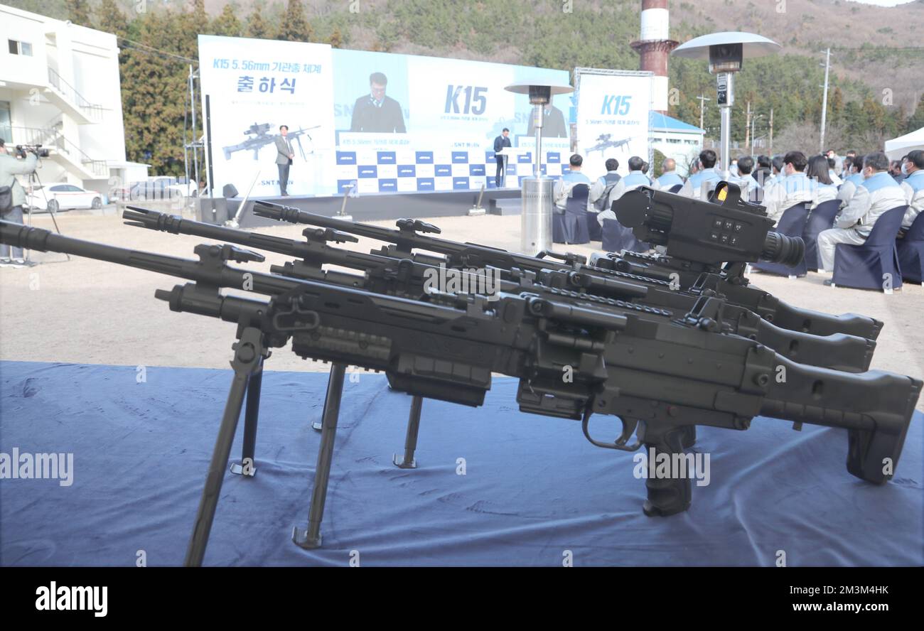 16th Dec, 2022. SNT Motiv releases K15 machine gun A ceremony to release the K15 machine gun ...
