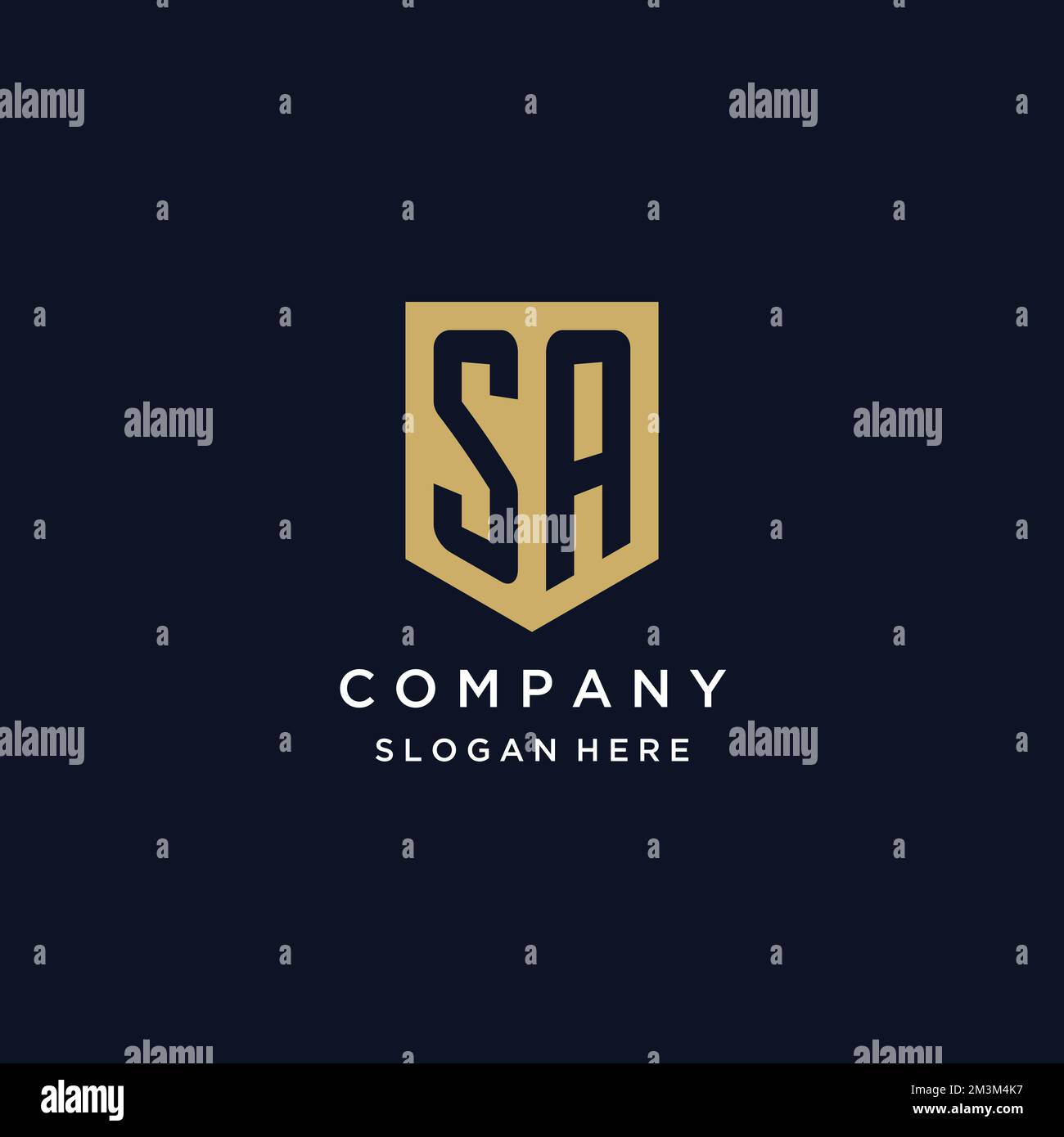 SA monogram initials logo design with shield icon template Stock Vector ...