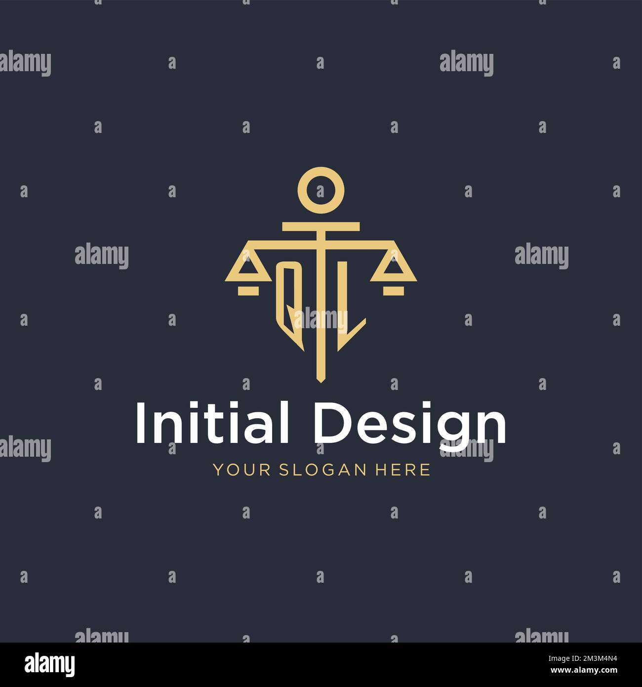 QL initial monogram logo with scale and pillar style design ideas Stock ...