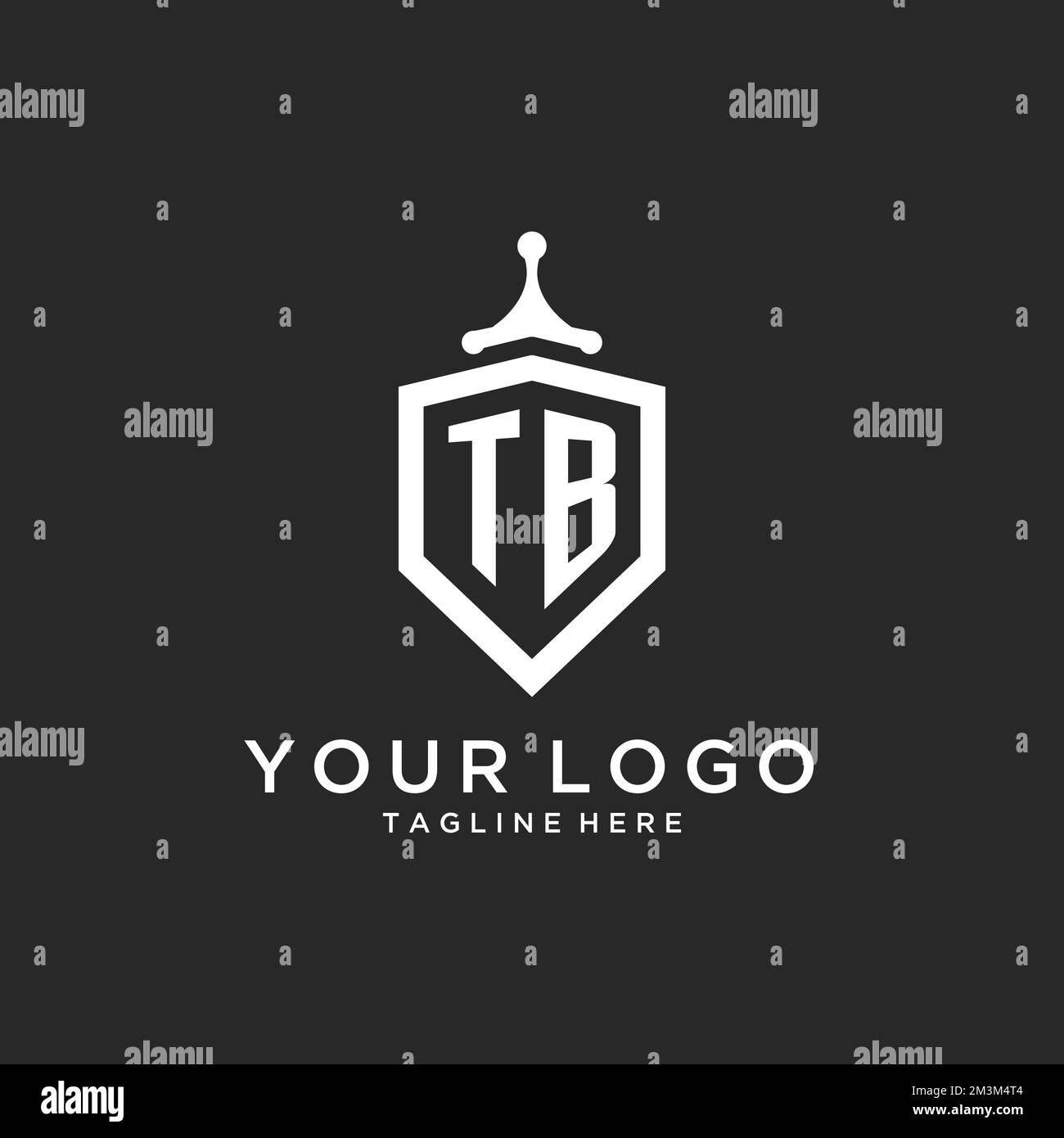 TB monogram logo initial with shield guard shape design ideas Stock Vector Image & Art - Alamy