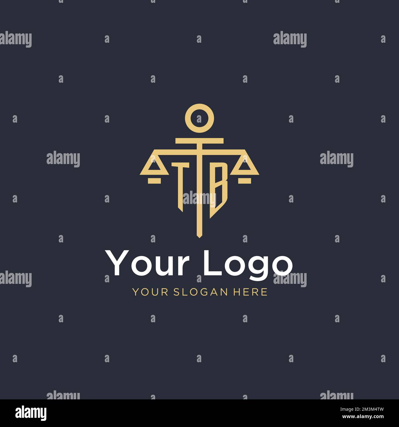 TB initial monogram logo with scale and pillar style design ideas Stock ...