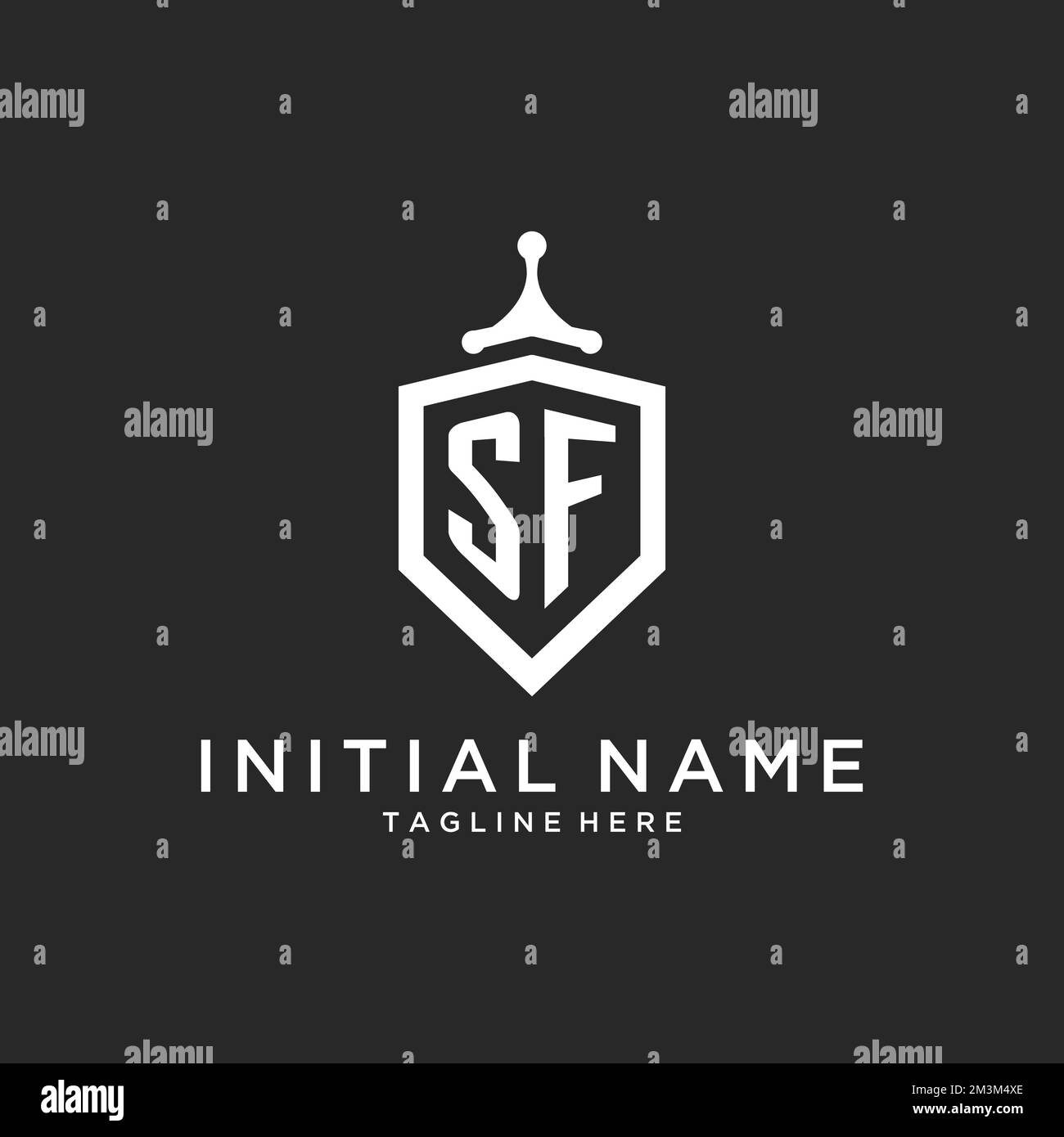 SF monogram logo initial with shield guard shape design ideas Stock ...