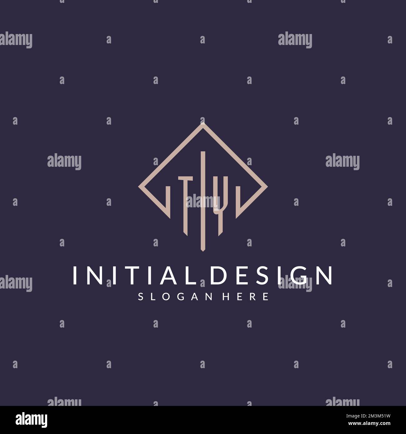 TY initial monogram logo with rectangle style design ideas Stock Vector ...