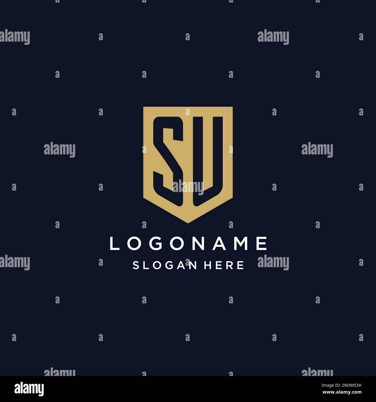 SU monogram initials logo design with shield icon template Stock Vector Image & Art - Alamy