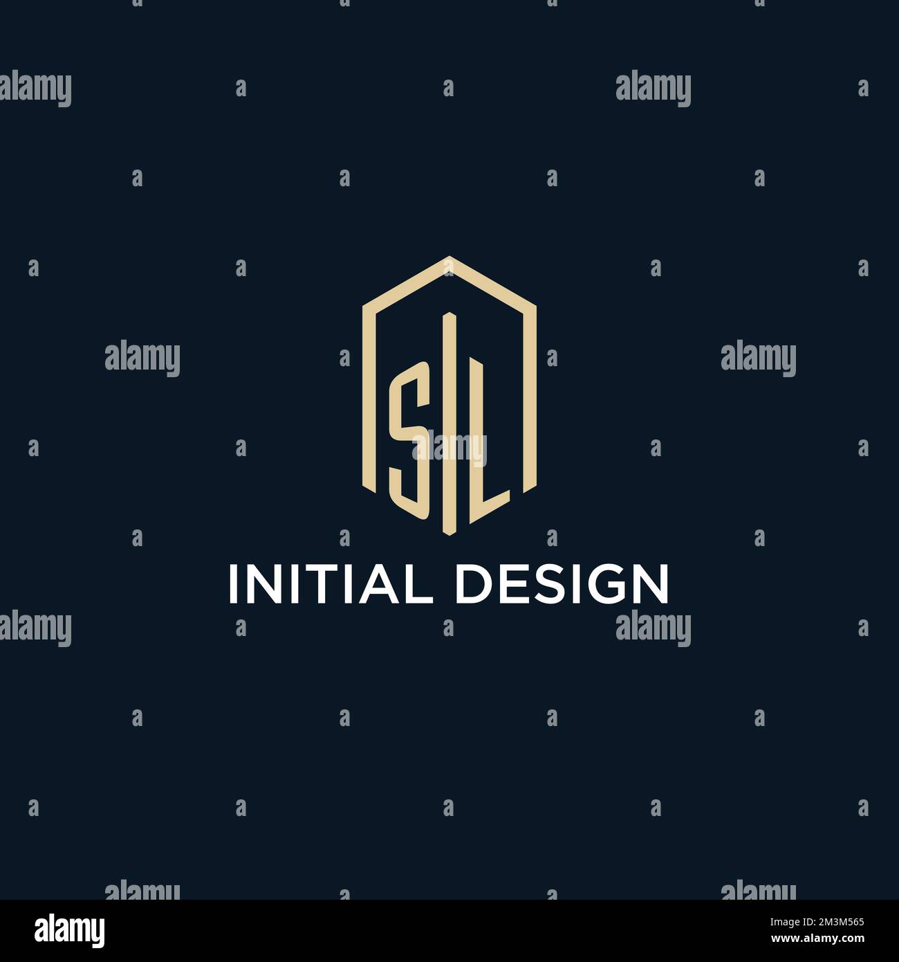 SL initial monogram logo with hexagonal shape style, real estate logo design ideas inspiration ...