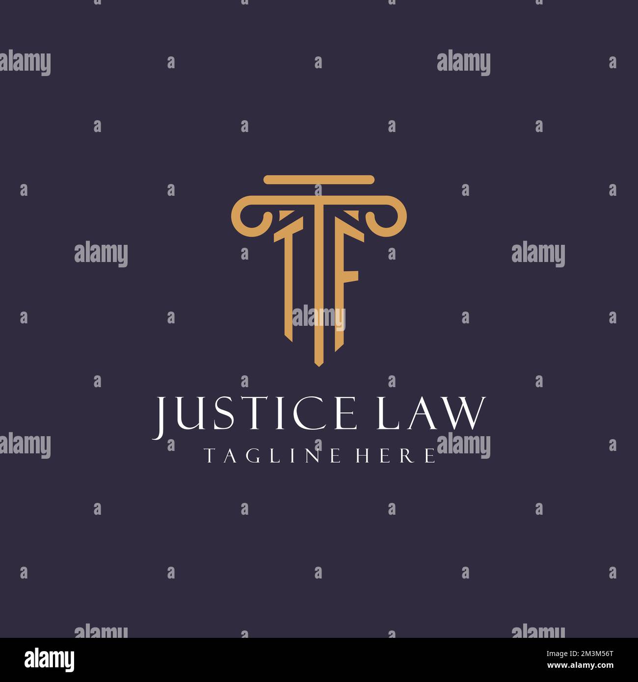 TF monogram initials design for law firm, lawyer, law office with pillar style ideas Stock ...