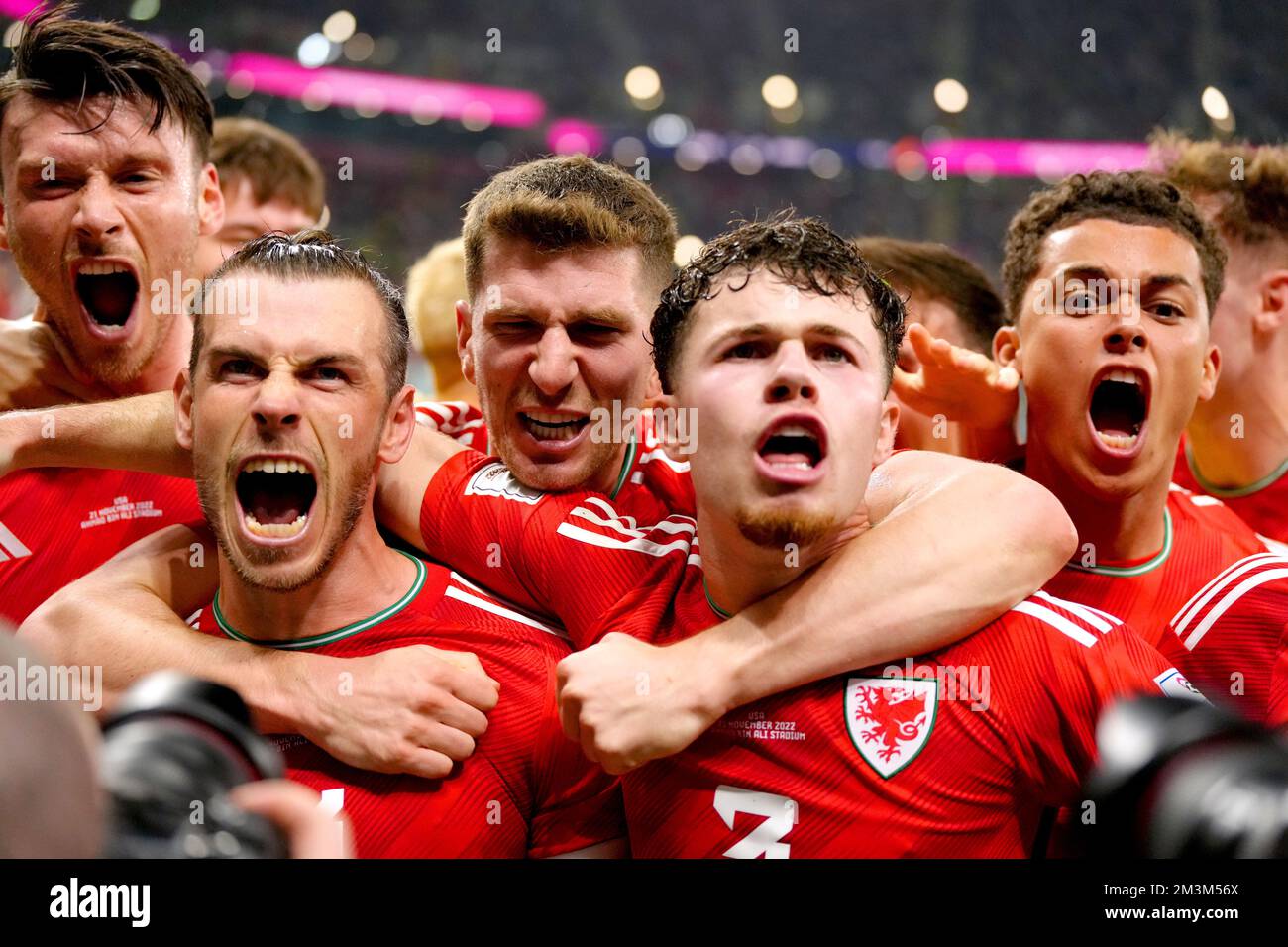 File photo dated 21-11-2022 of Wales' Gareth Bale (second left ...