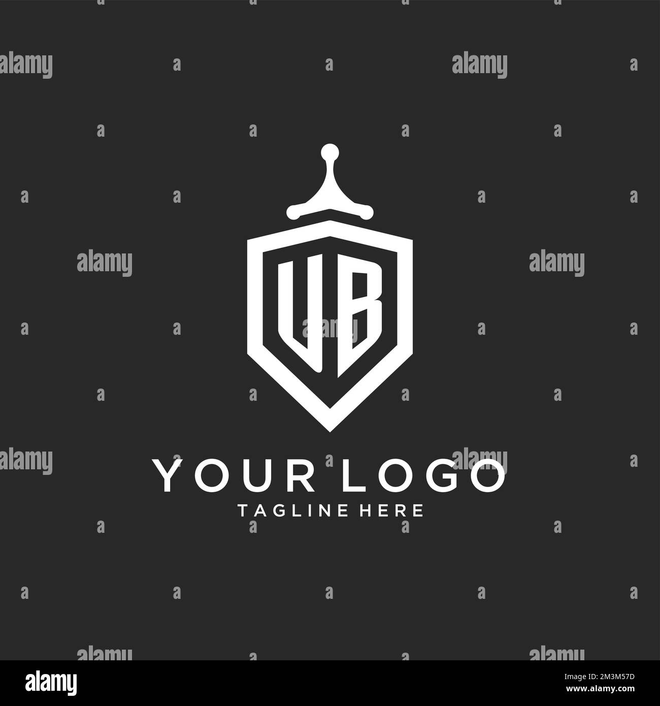 UB monogram logo initial with shield guard shape design ideas Stock Vector Image & Art - Alamy
