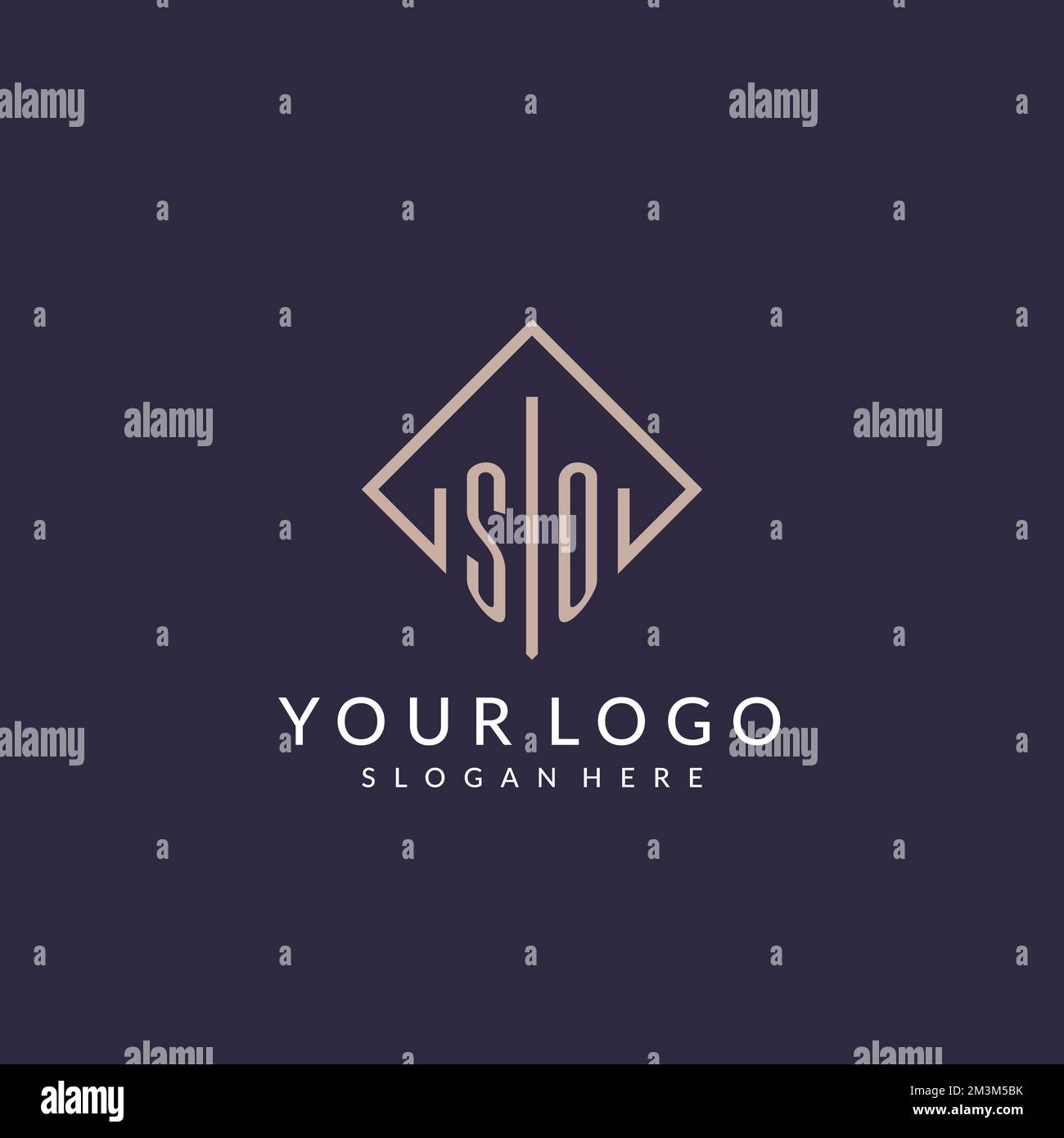 SO initial monogram logo with rectangle style design ideas Stock Vector ...