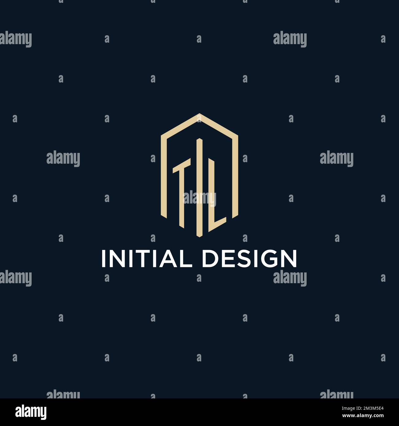 TL initial monogram logo with hexagonal shape style, real estate logo ...