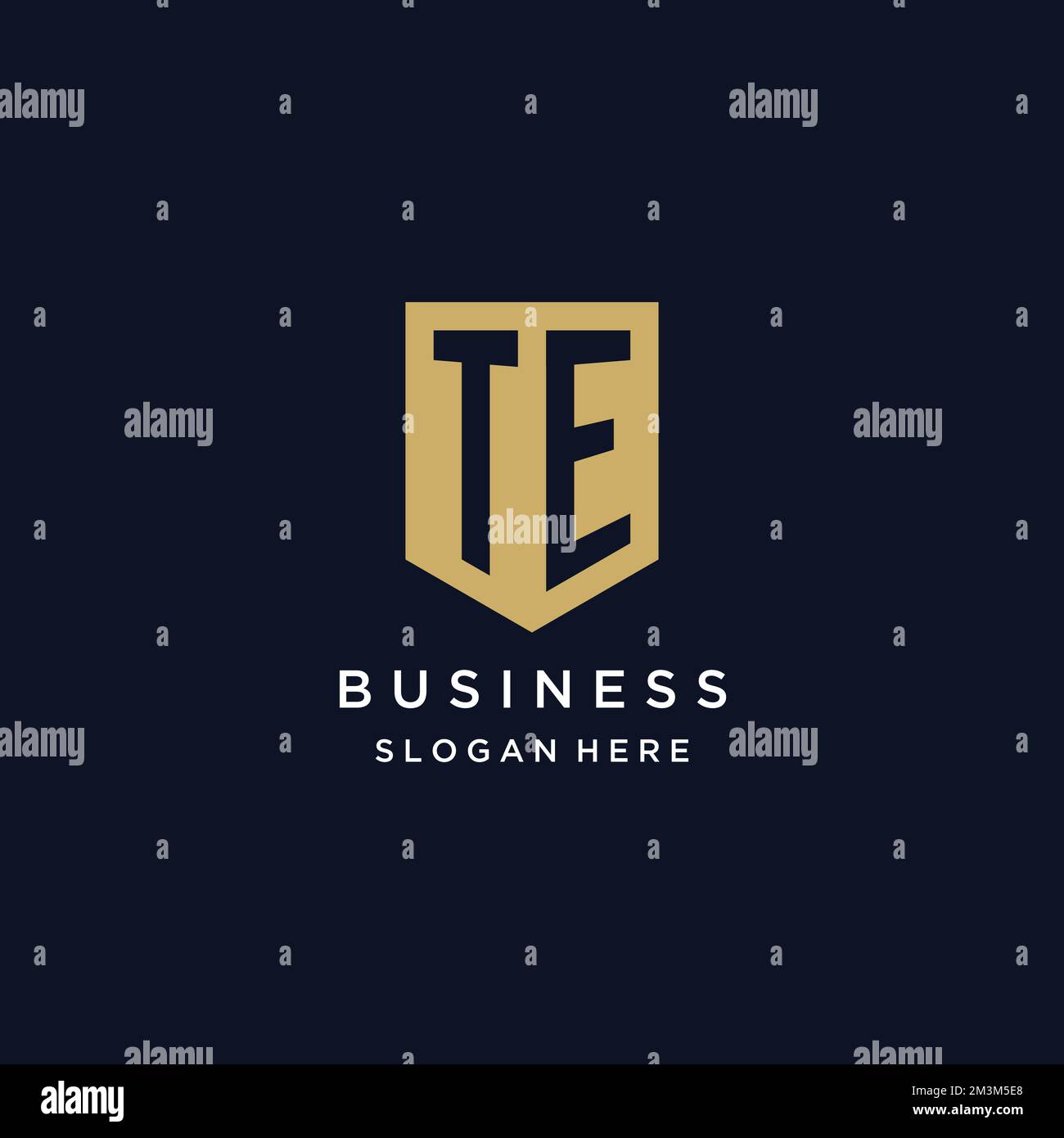 TE monogram initials logo design with shield icon template Stock Vector ...