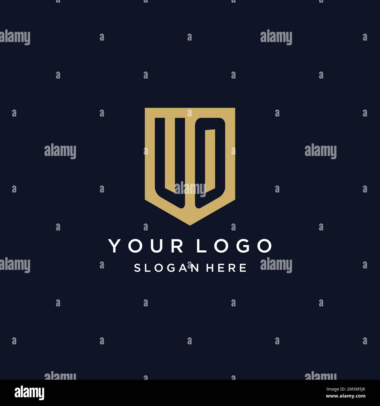 UO monogram initials logo design with shield icon template Stock Vector ...