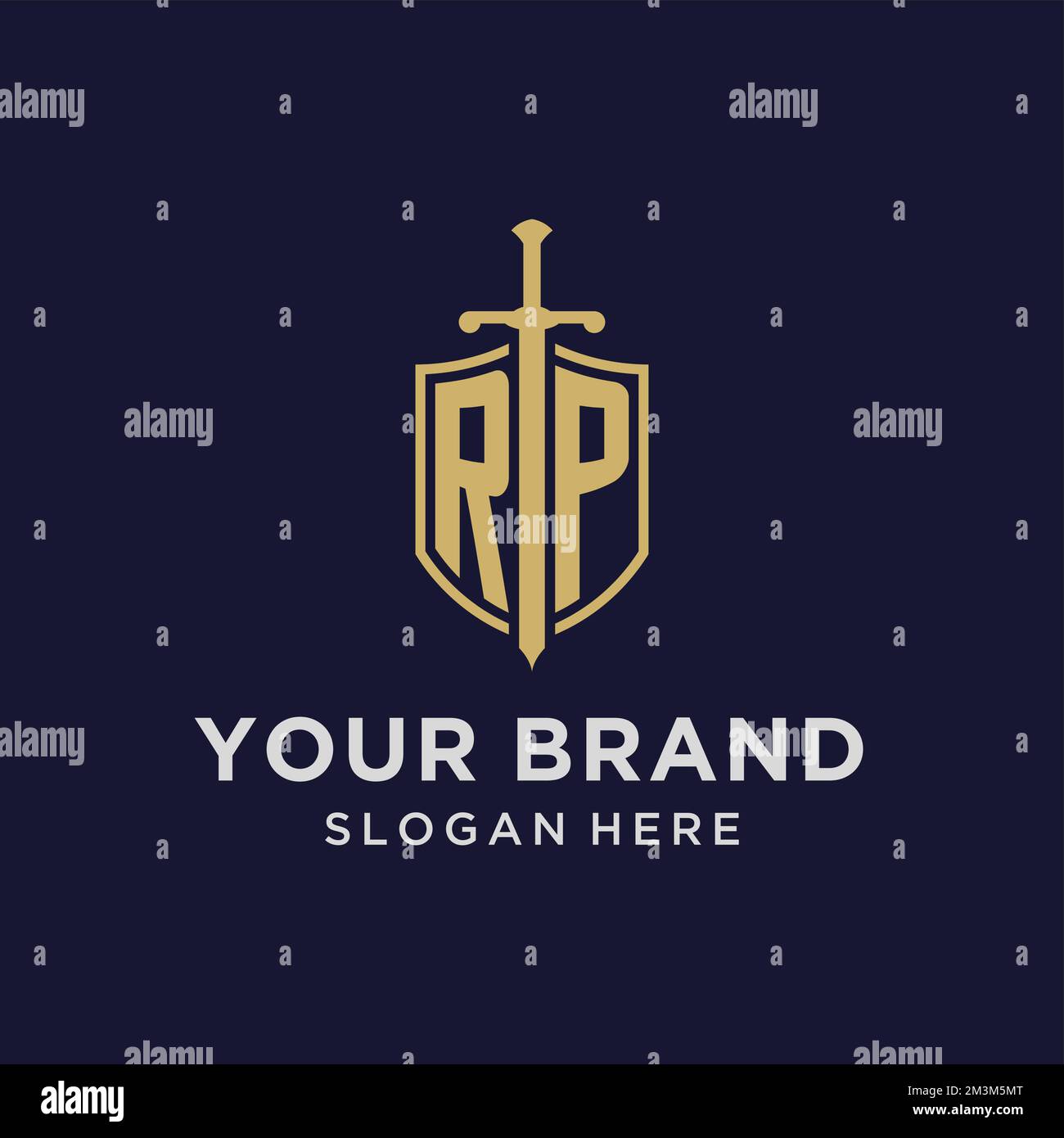 RP logo initial monogram with shield and sword design ideas Stock Vector Image & Art - Alamy