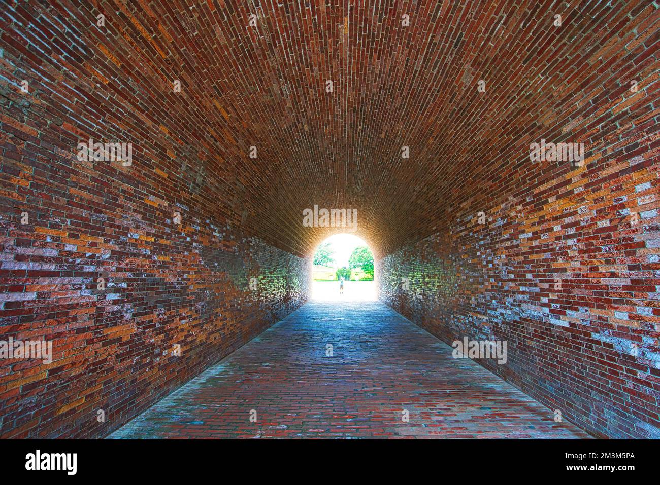 Eternal Golden Fort in the beautiful red brick tunnel landscape ...