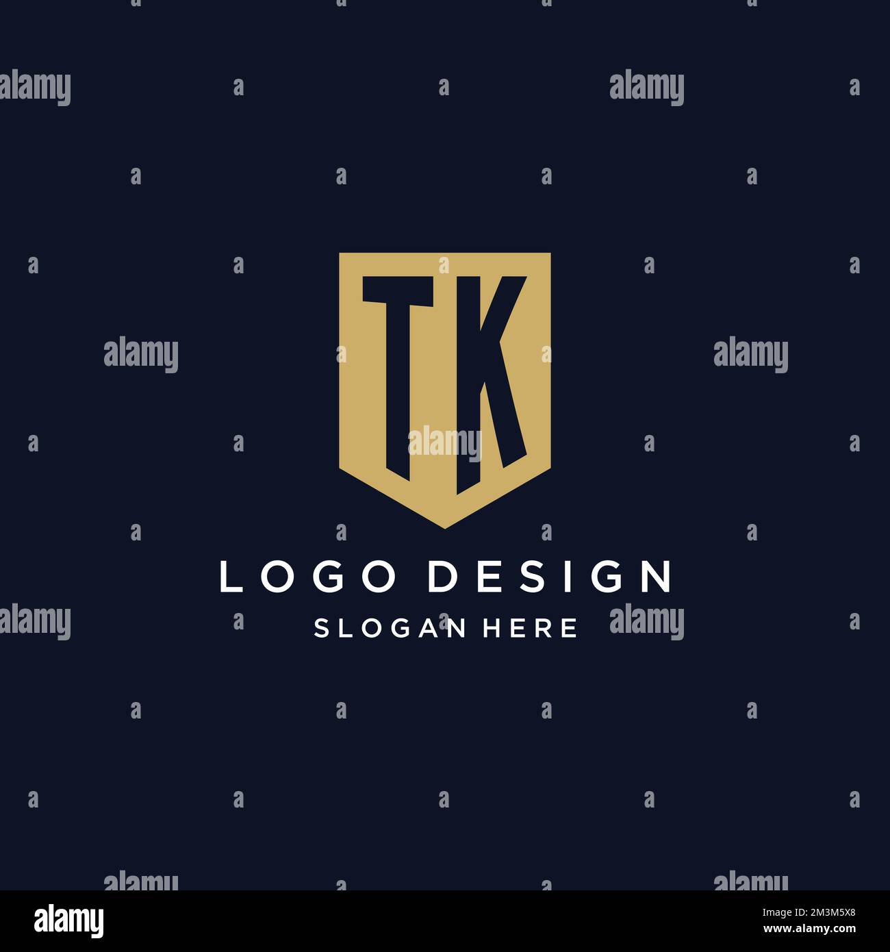 TK monogram initials logo design with shield icon template Stock Vector ...