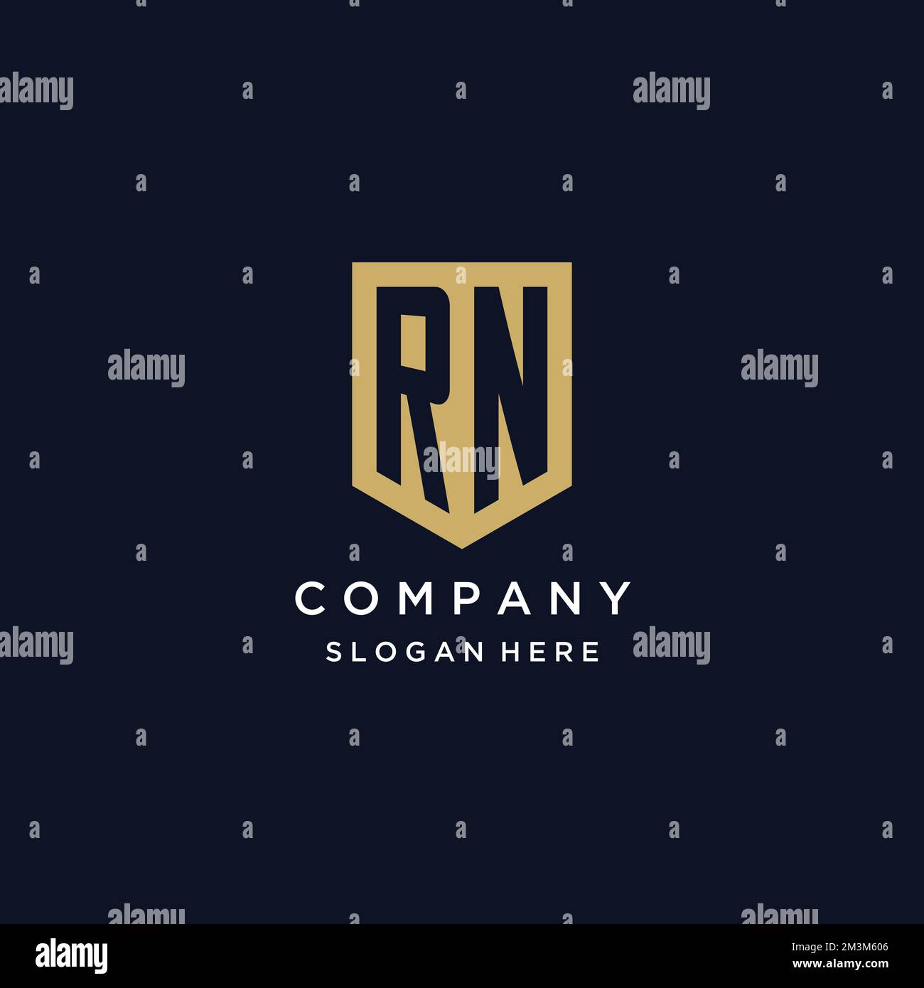 Rn Monogram Initials Logo Design With Shield Icon Template Stock Vector Image And Art Alamy