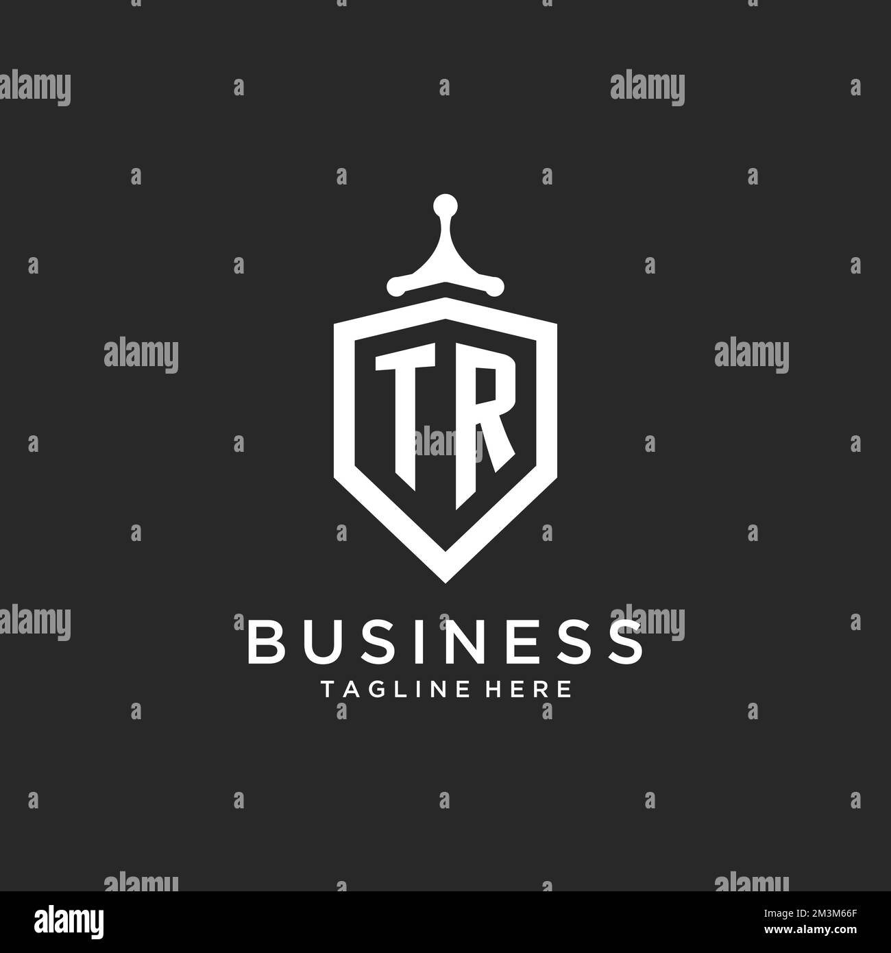 TR monogram logo initial with shield guard shape design ideas Stock ...