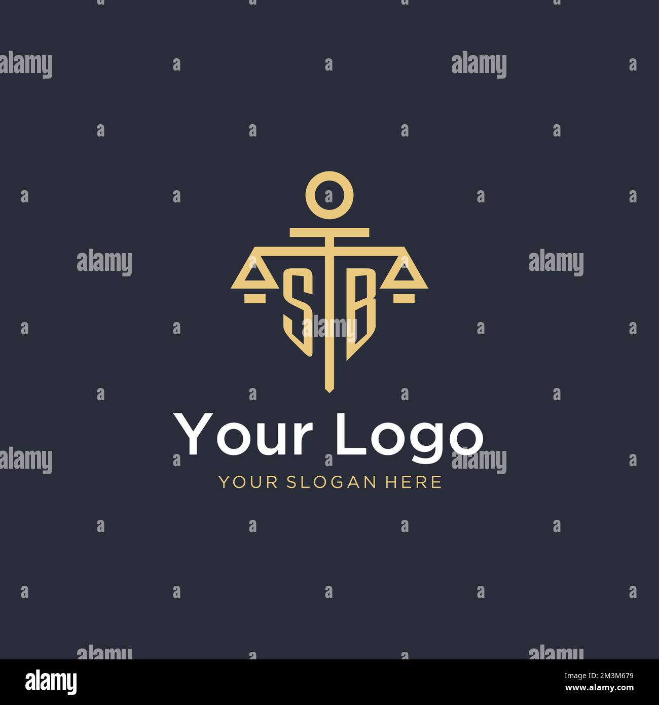 SB initial monogram logo with scale and pillar style design ideas Stock ...