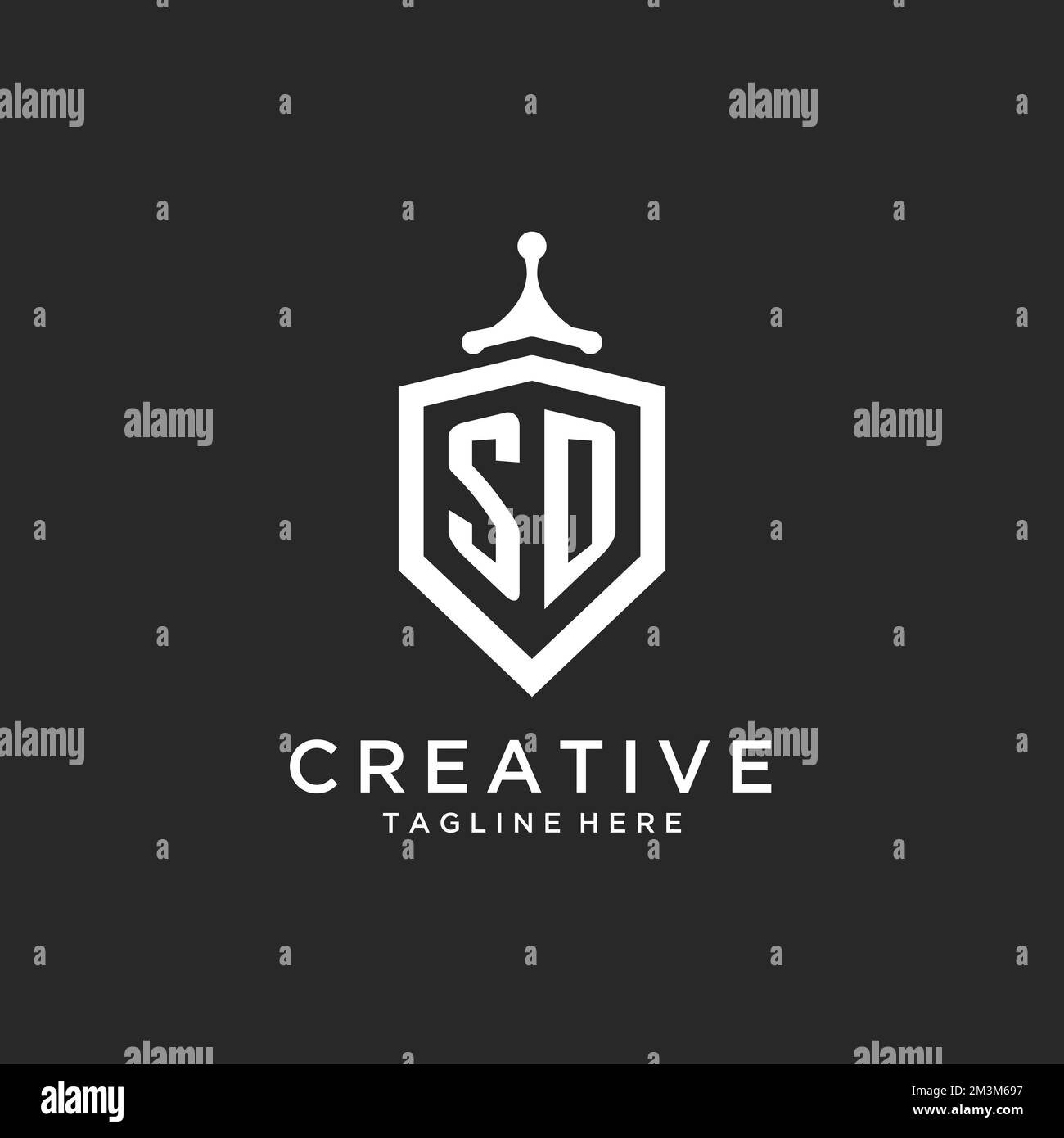 SD monogram logo initial with shield guard shape design ideas Stock Vector Image & Art - Alamy