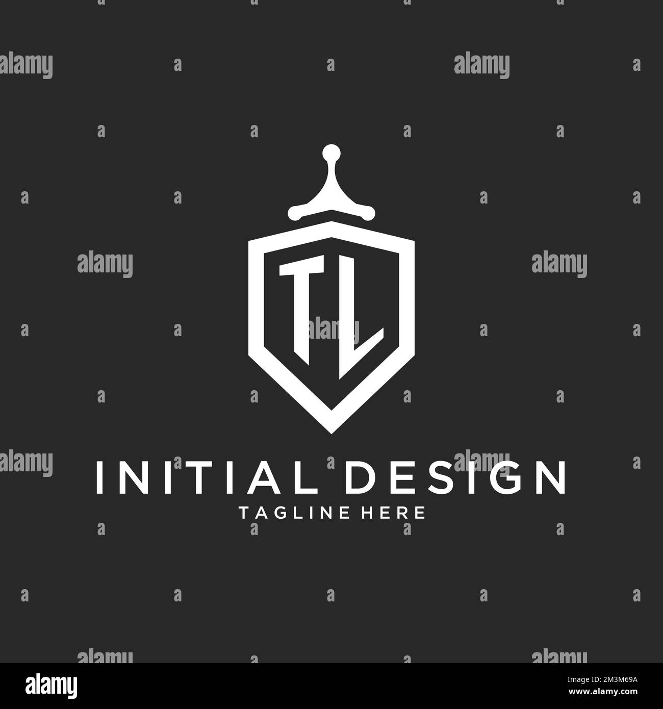 TL monogram logo initial with shield guard shape design ideas Stock ...