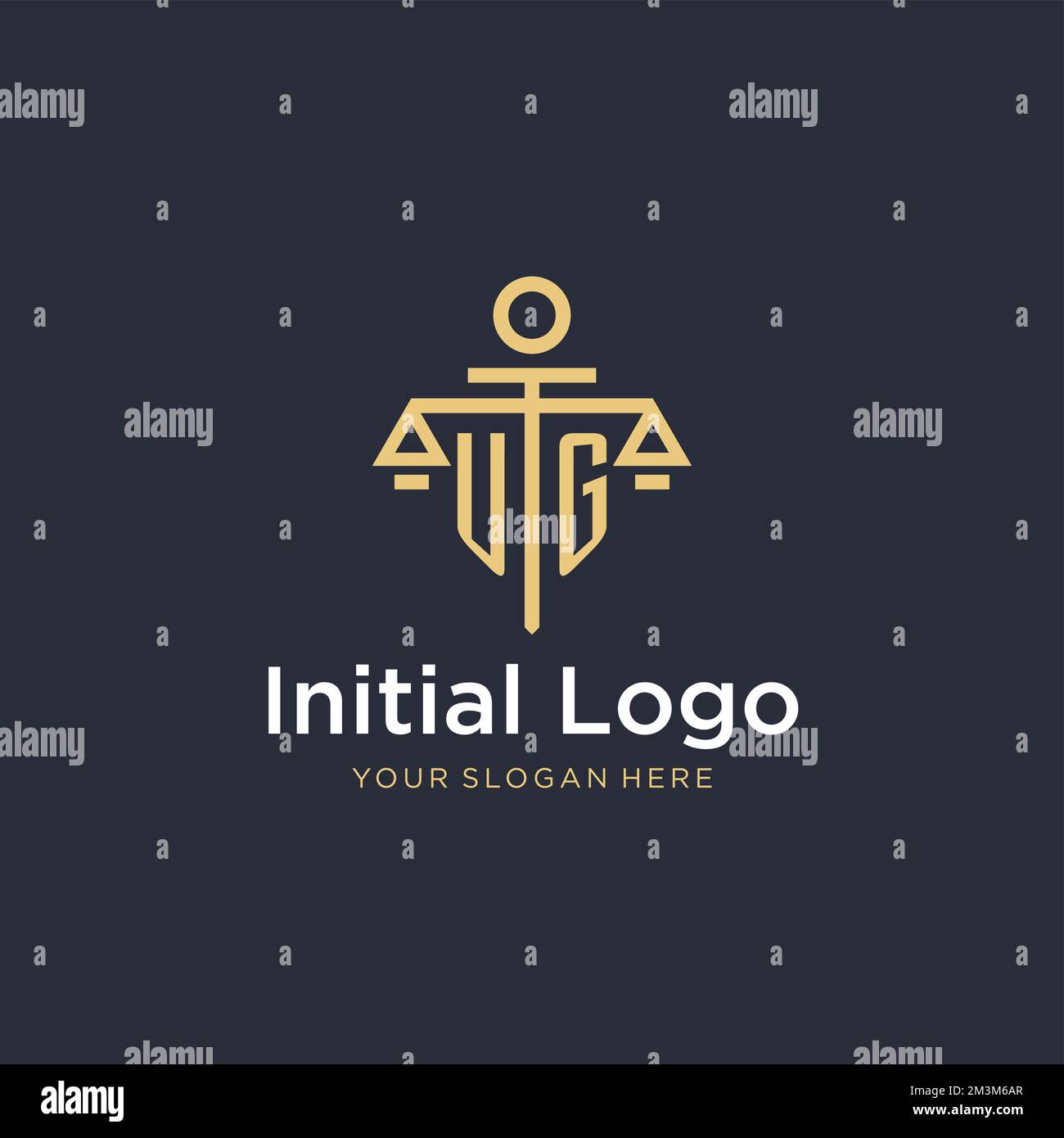 UG initial monogram logo with scale and pillar style design ideas Stock ...