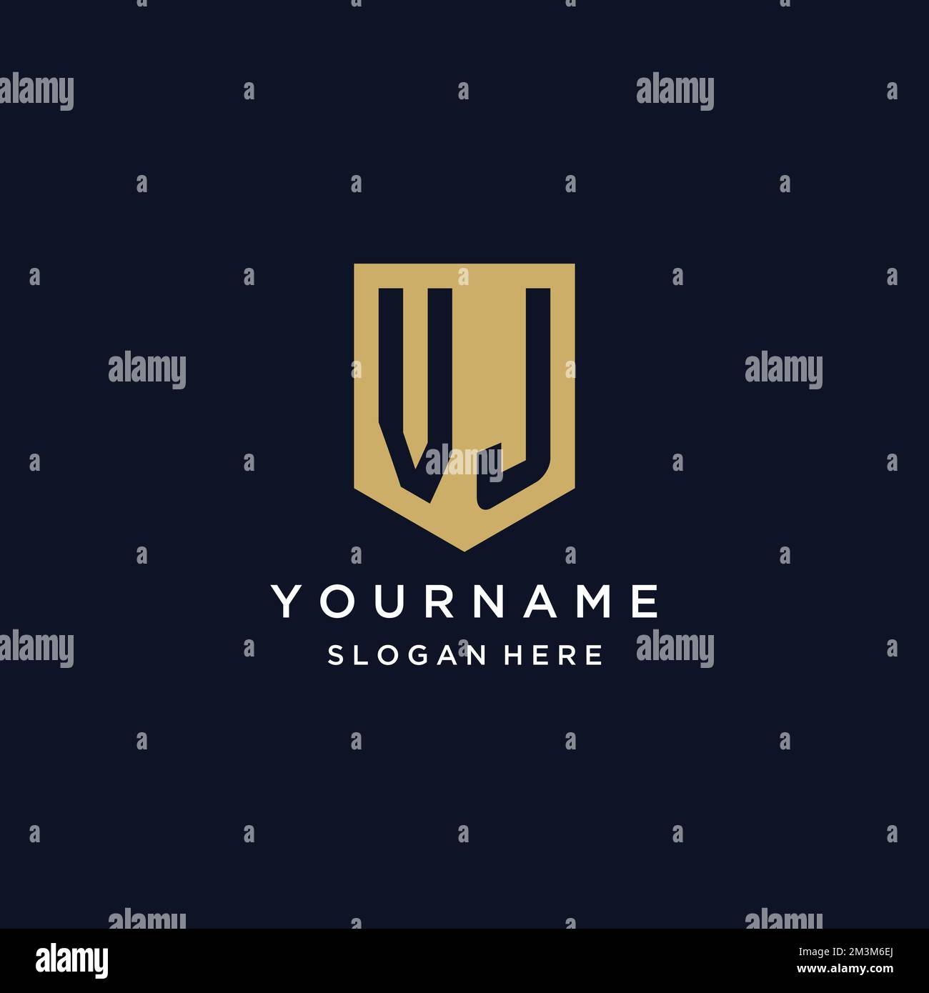 VJ monogram initials logo design with shield icon template Stock Vector Image & Art - Alamy
