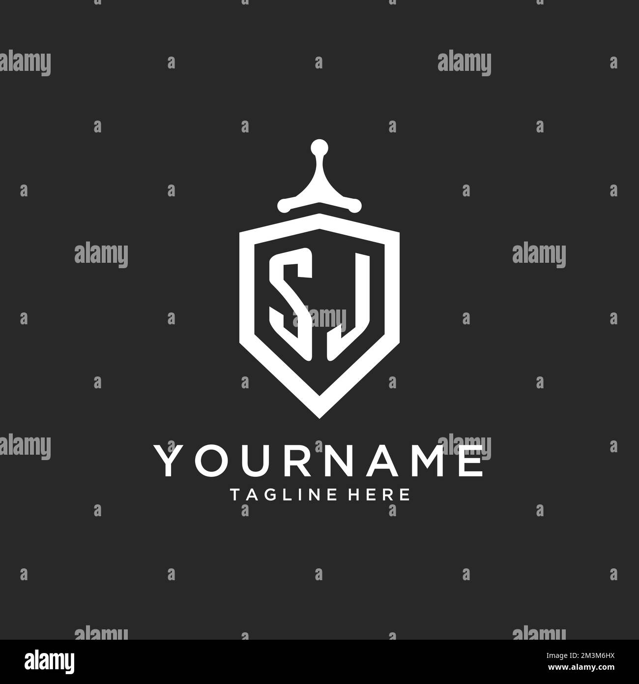 SJ monogram logo initial with shield guard shape design ideas Stock Vector Image & Art - Alamy