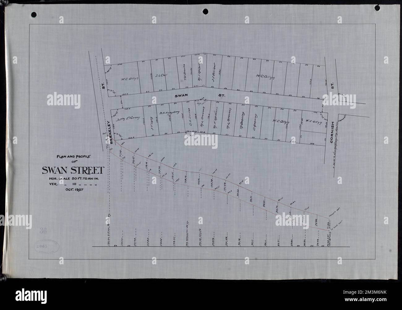 Plan and profile of Swan Street , Streets. Lawrence Stock Photo - Alamy