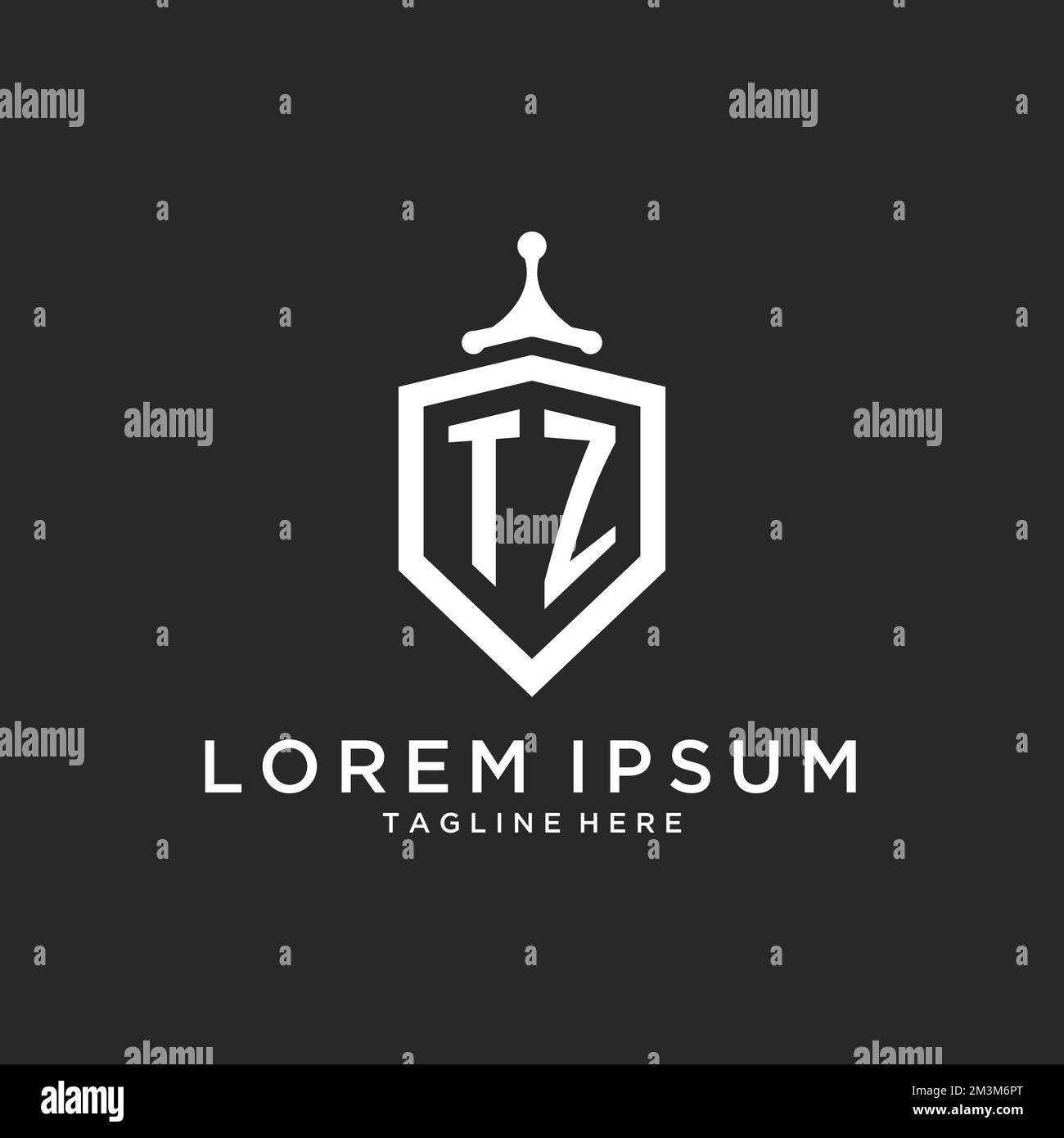 TZ monogram logo initial with shield guard shape design ideas Stock Vector Image & Art - Alamy