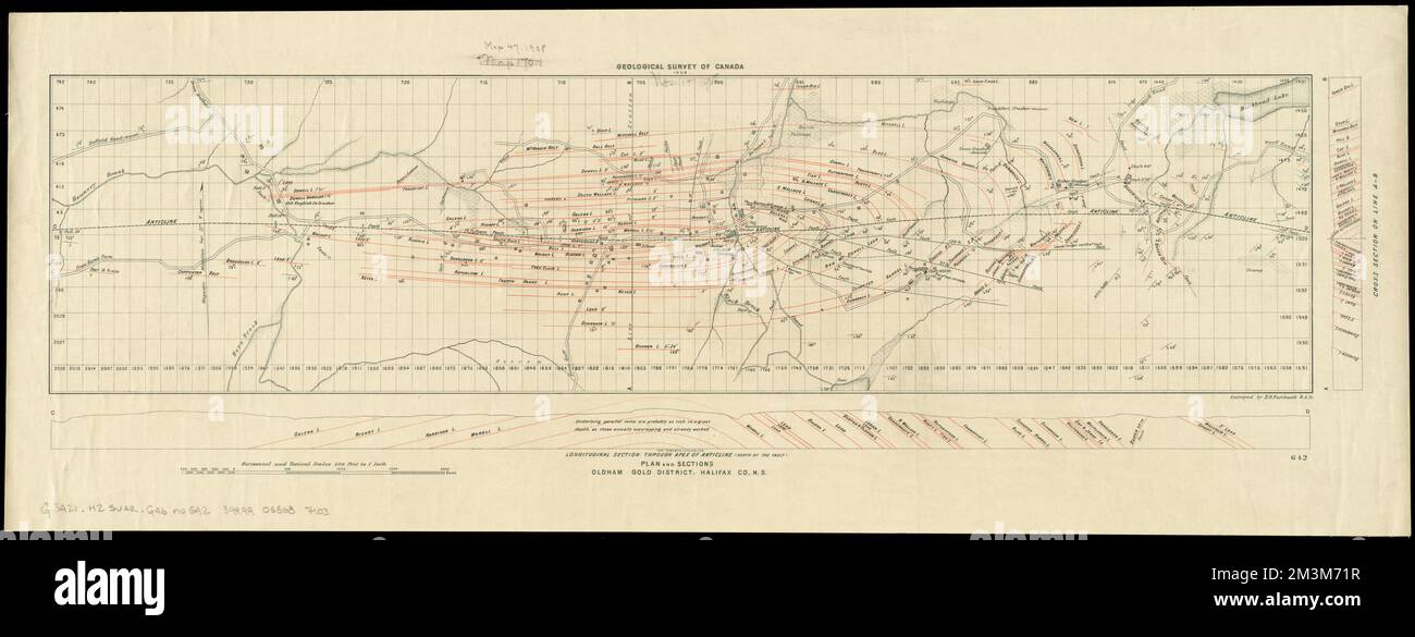 Plan and sections, Oldham gold district, Halifax Co., N.S , Geology ...
